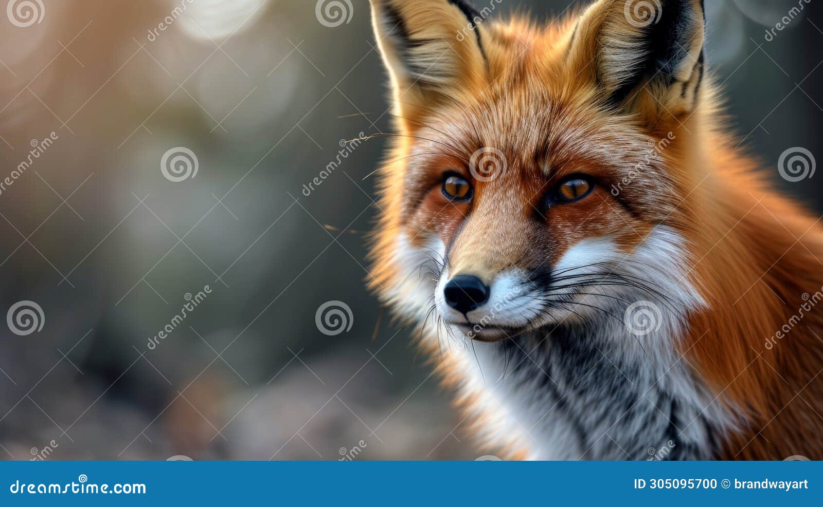 Close-up of a Fox with Blurry Background Stock Illustration ...