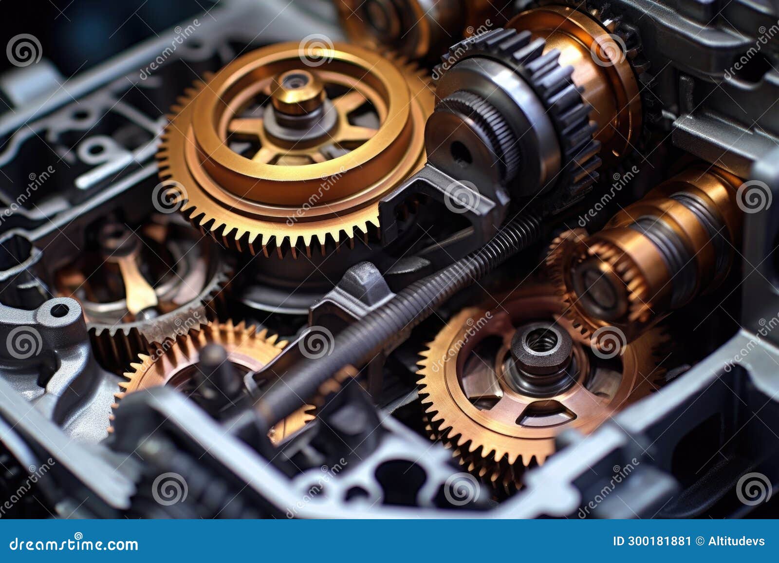Detailed View of Gears and Parts Inside an Opened Engine Stock Image ...