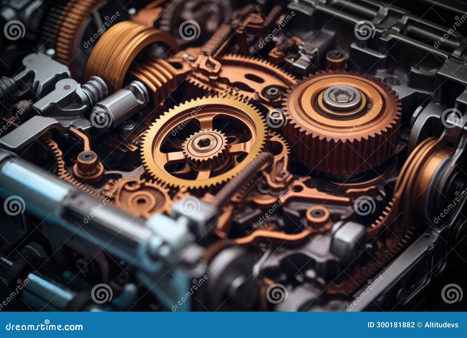 Detailed View of Gears and Parts Inside an Opened Engine Stock Photo ...