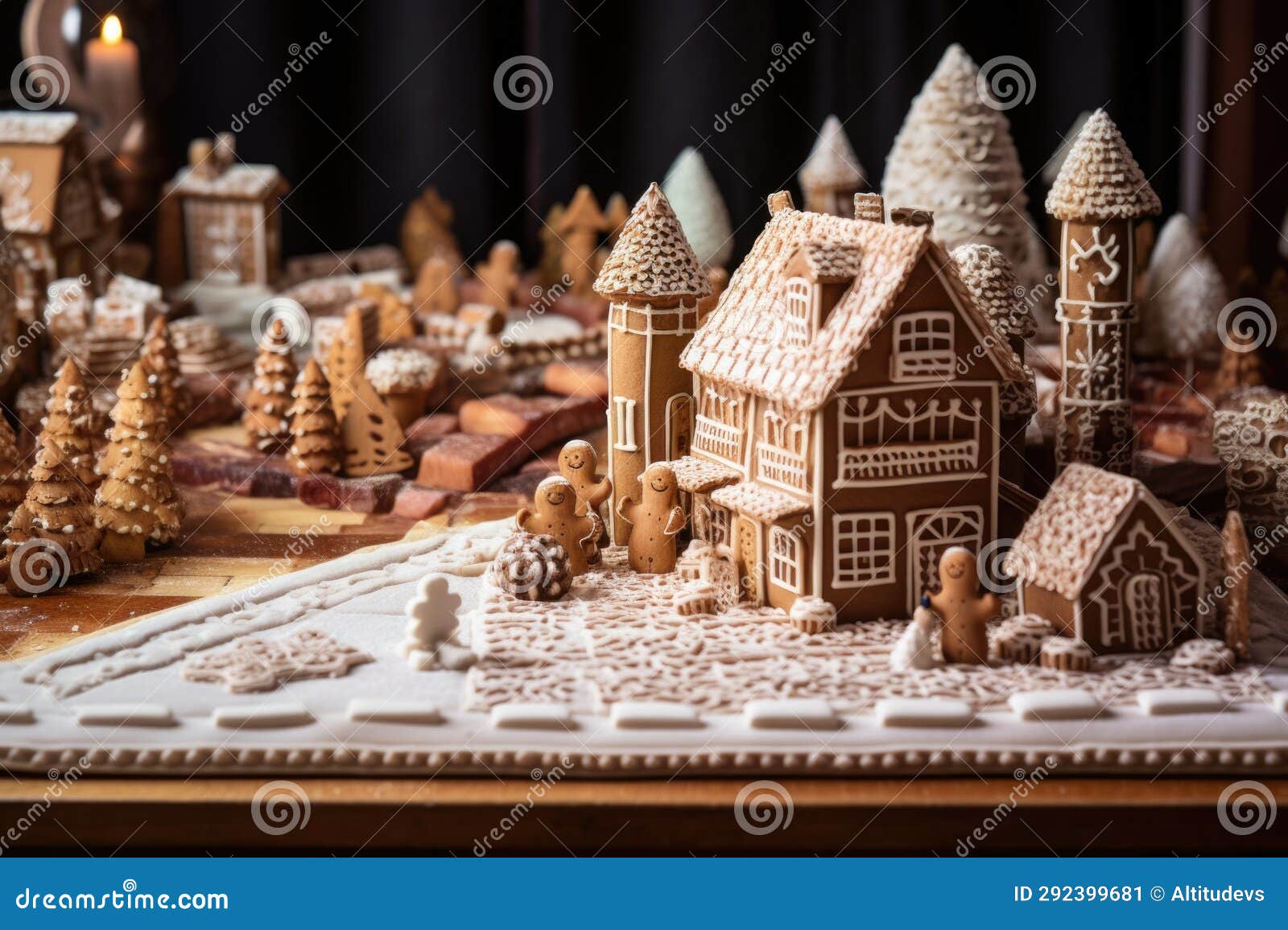 Detailed View of a Gingerbread House Decoration Process Stock Image ...