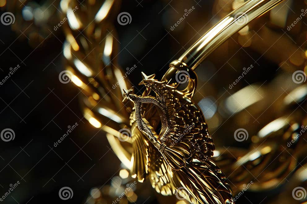 Detailed View of a Golden Bird Statue, Suitable for Various Projects ...
