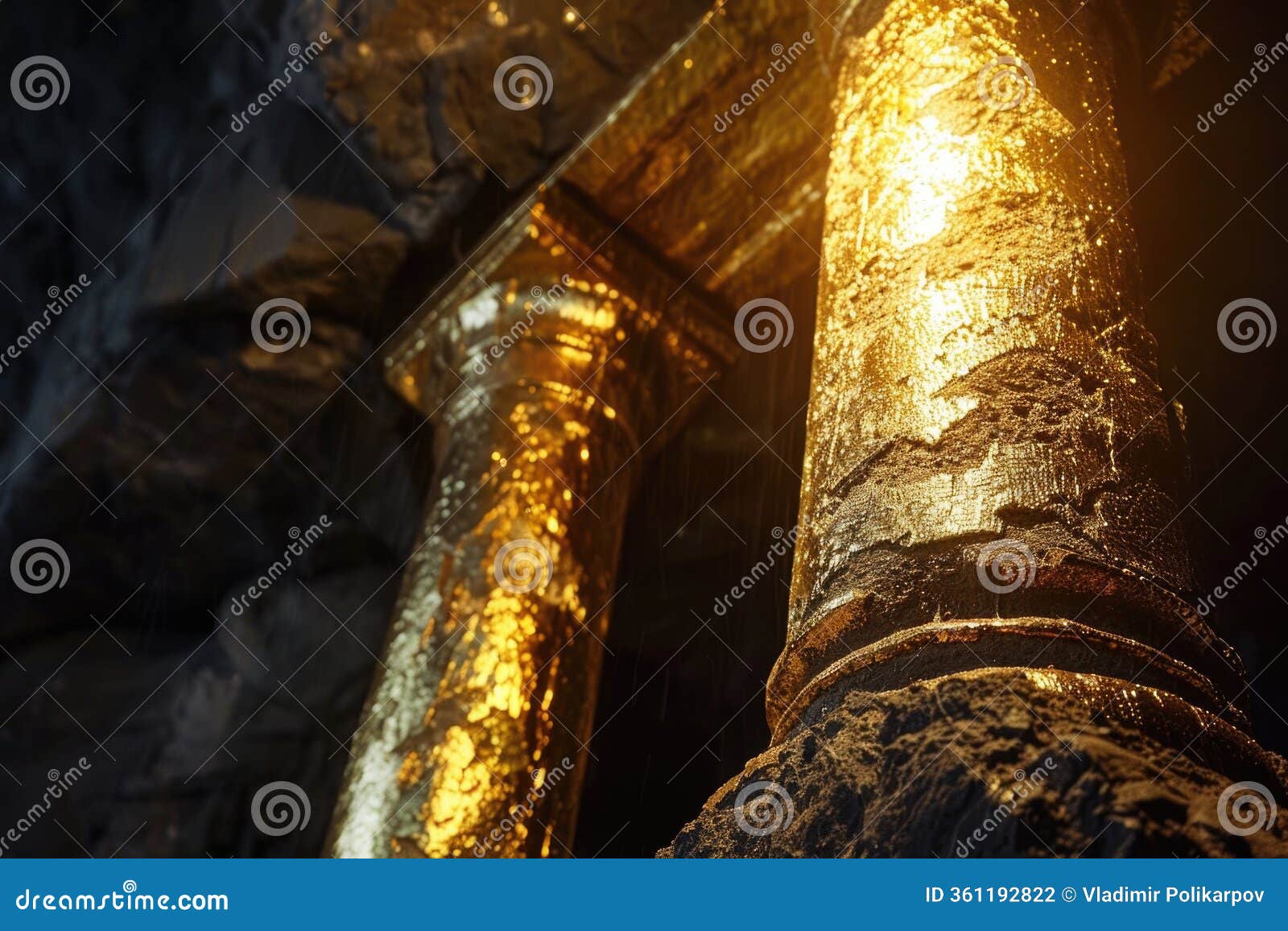 Golden Pillar With Rope Barrier On Red Carpet Royalty-Free Stock Photo ...