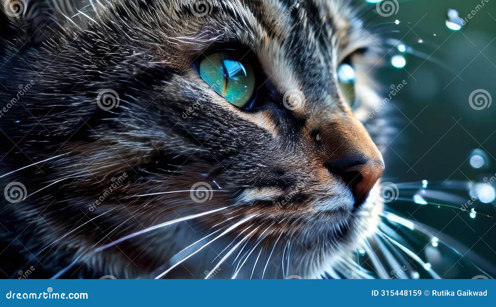 Detailed View of Gray Tabby Cat in Isolation Stock Illustration ...