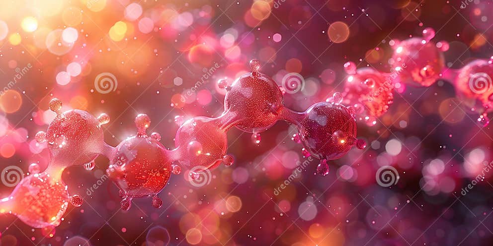 Detailed View of a Group of Red and Pink Cells Under a Microscope Stock ...