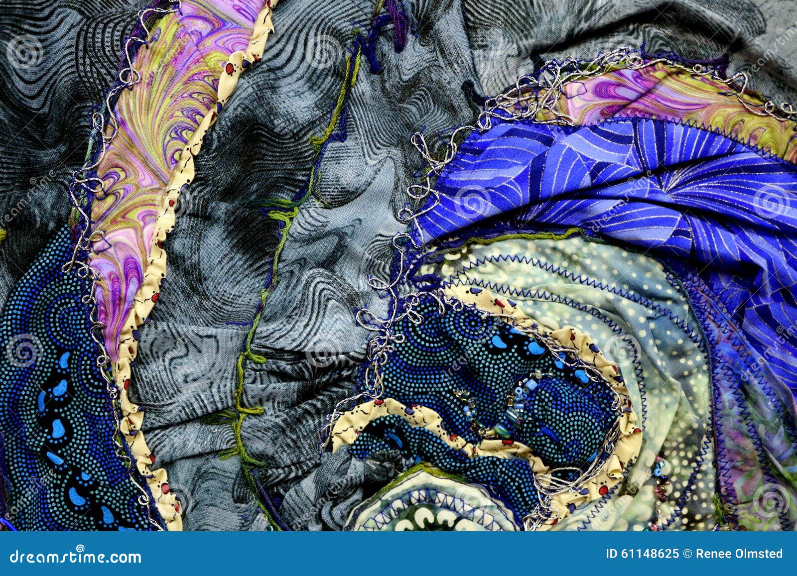 Detailed View of Handmade Quilt Stock Image - Image of fabric, handsewn ...