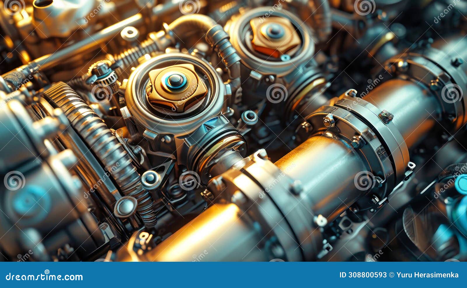 Detailed View of a High-tech Engine Being Assembled with Precision in a ...