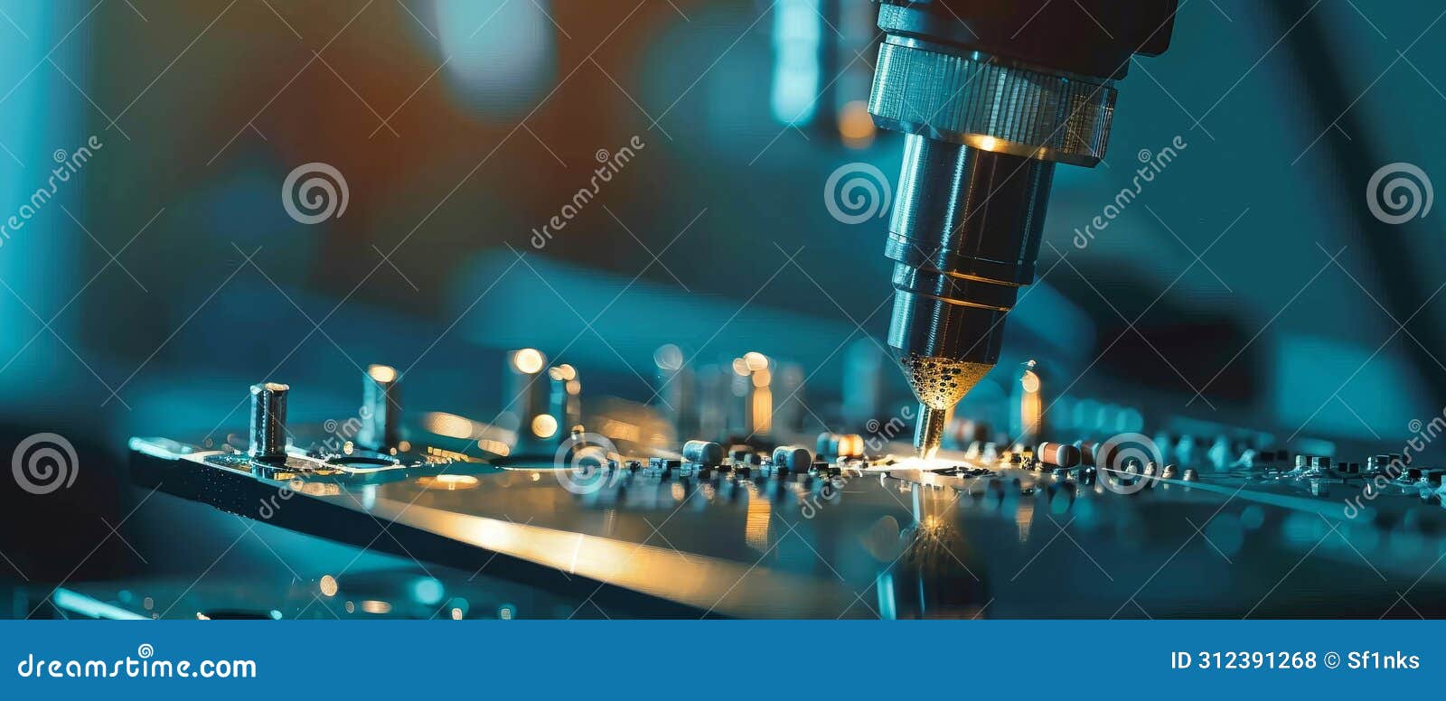 A Detailed View of a High-tech Soldering Process on a Circuit Board ...
