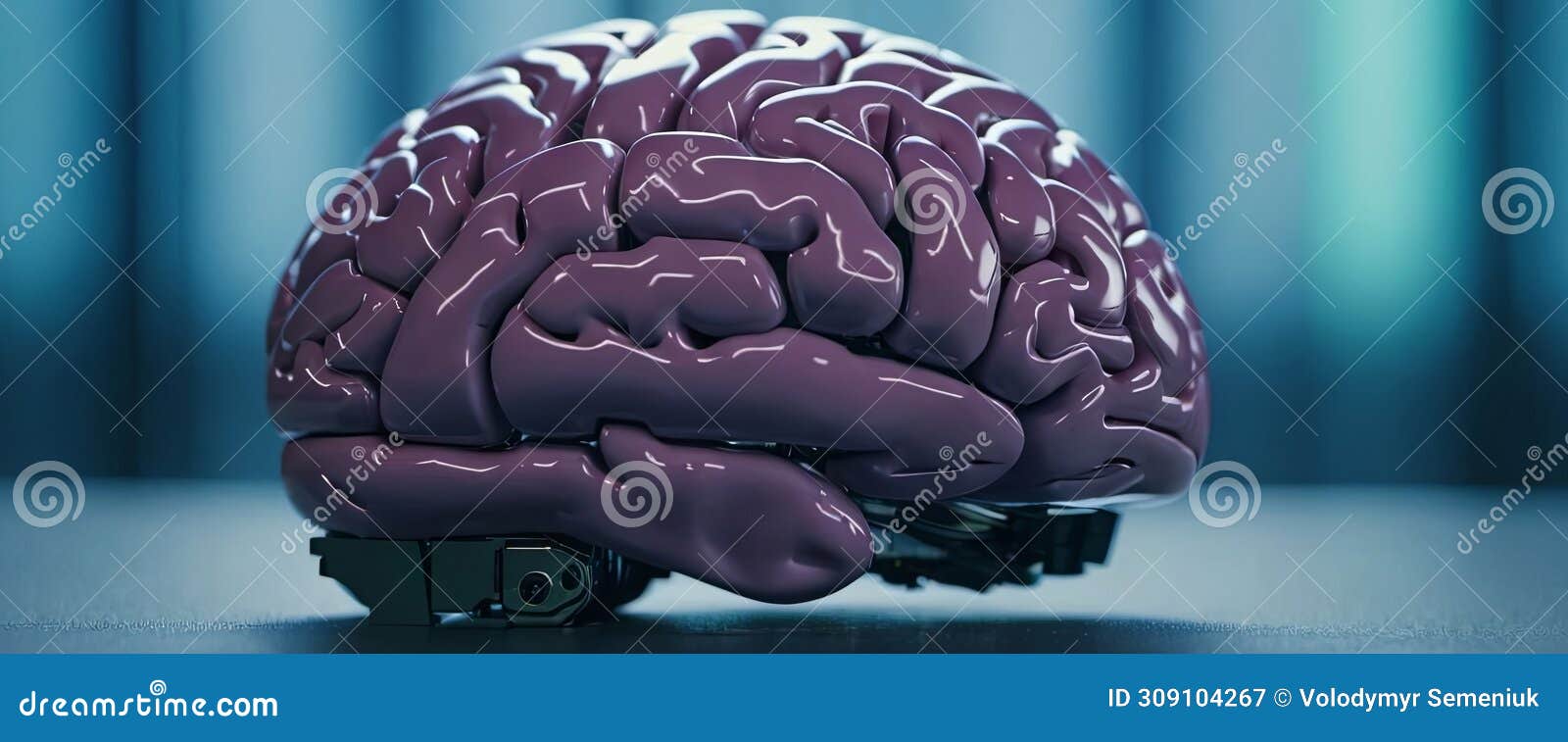 Detailed View of a Human Brain Placed on a Table, Showcasing Its ...