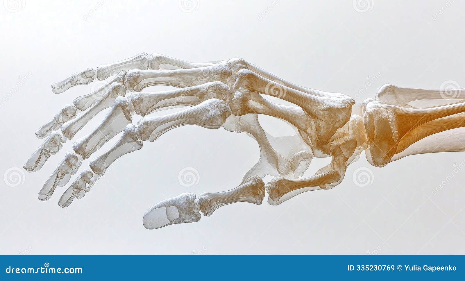 Detailed View of a Human Hand Skeleton Model Demonstrating Bone ...