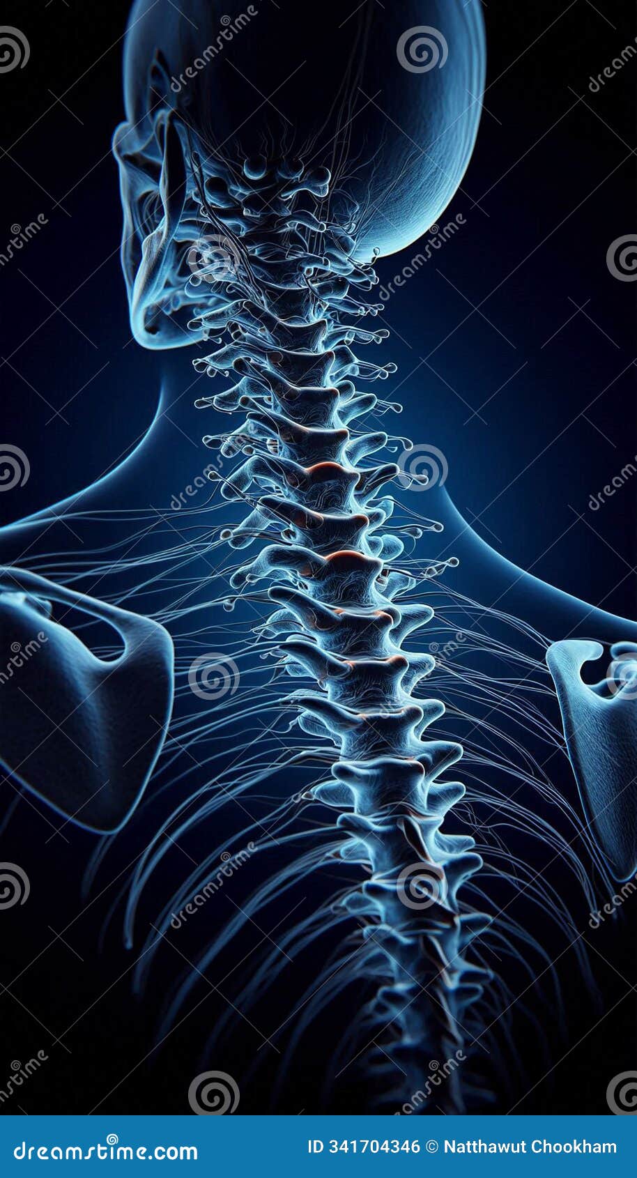 Detailed View of a Human Spinal Cord Structure Stock Illustration ...