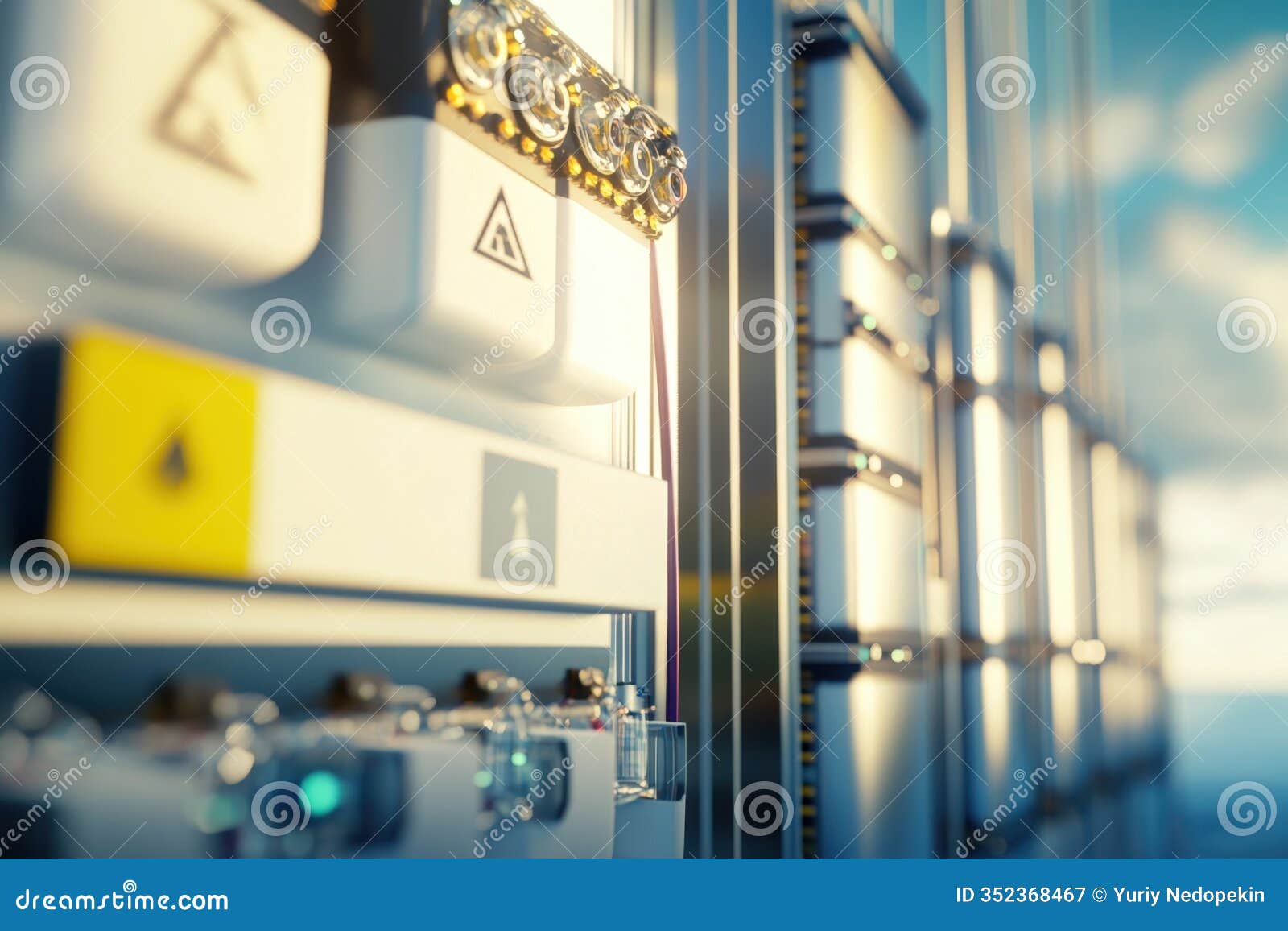 Industrial Electrical Panel with Circuits and Wiring in a Bright ...