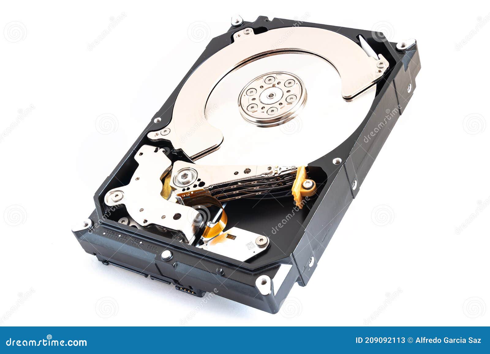 Detailed View of the Inside of a Hard Disk Drive Stock Image - Image of ...
