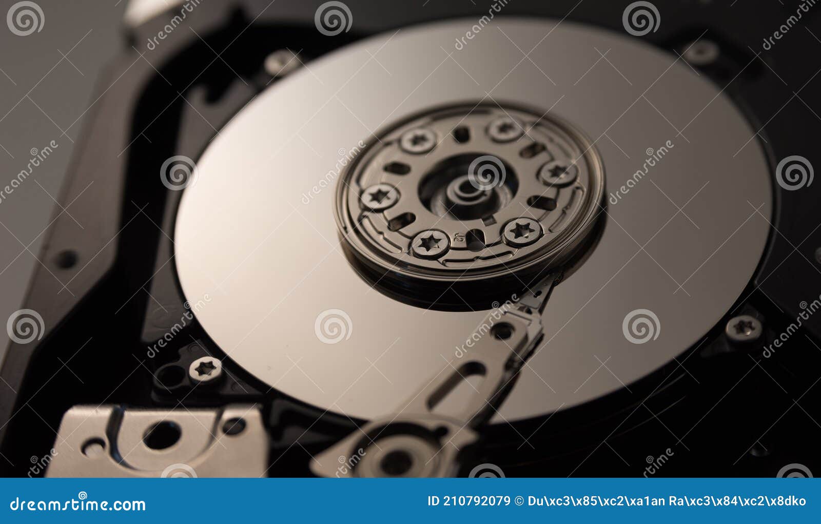 Detailed View of the Inside of a Hard Disk Drive Stock Image - Image of ...