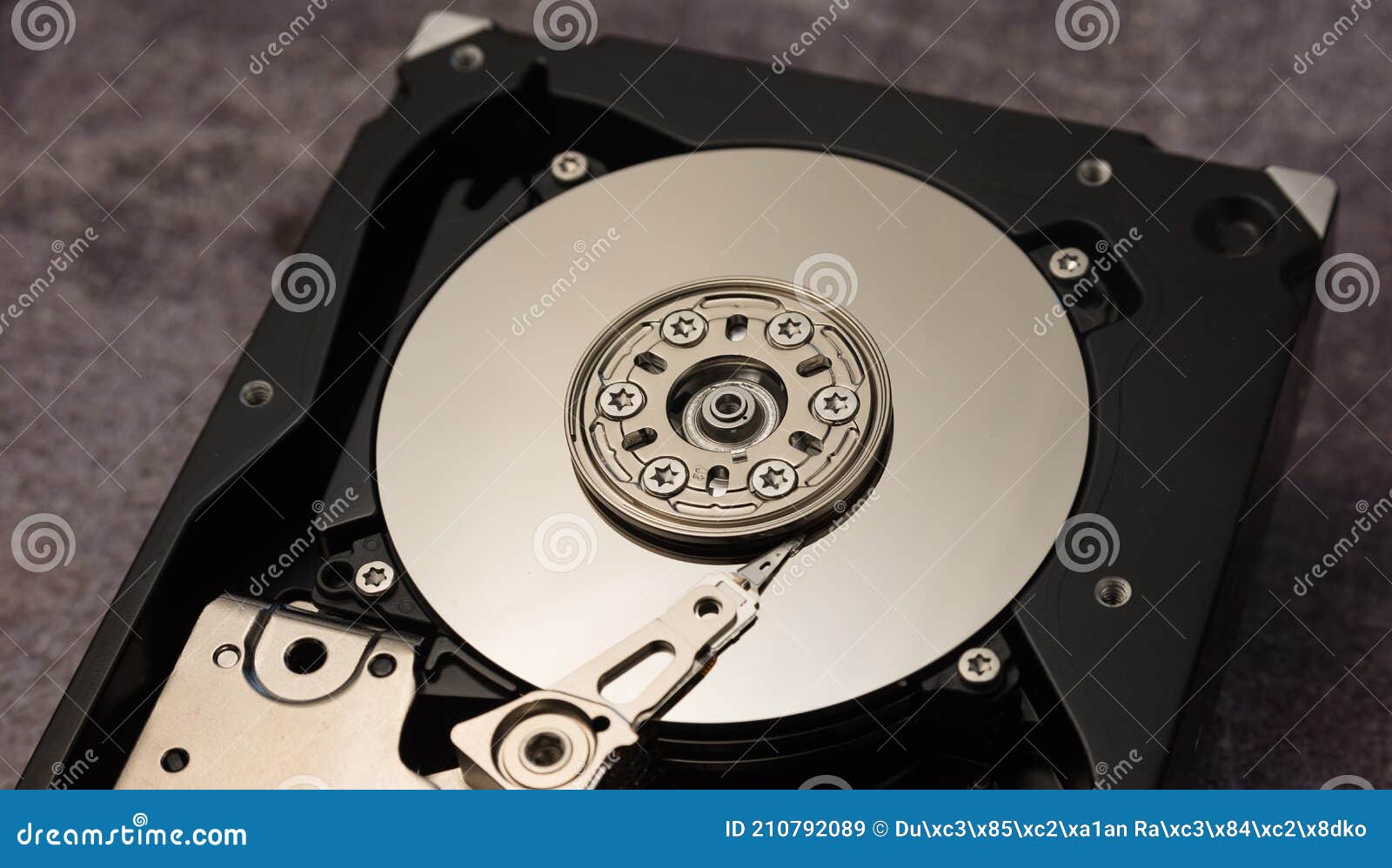 Detailed View of the Inside of a Hard Disk Drive Stock Image - Image of ...