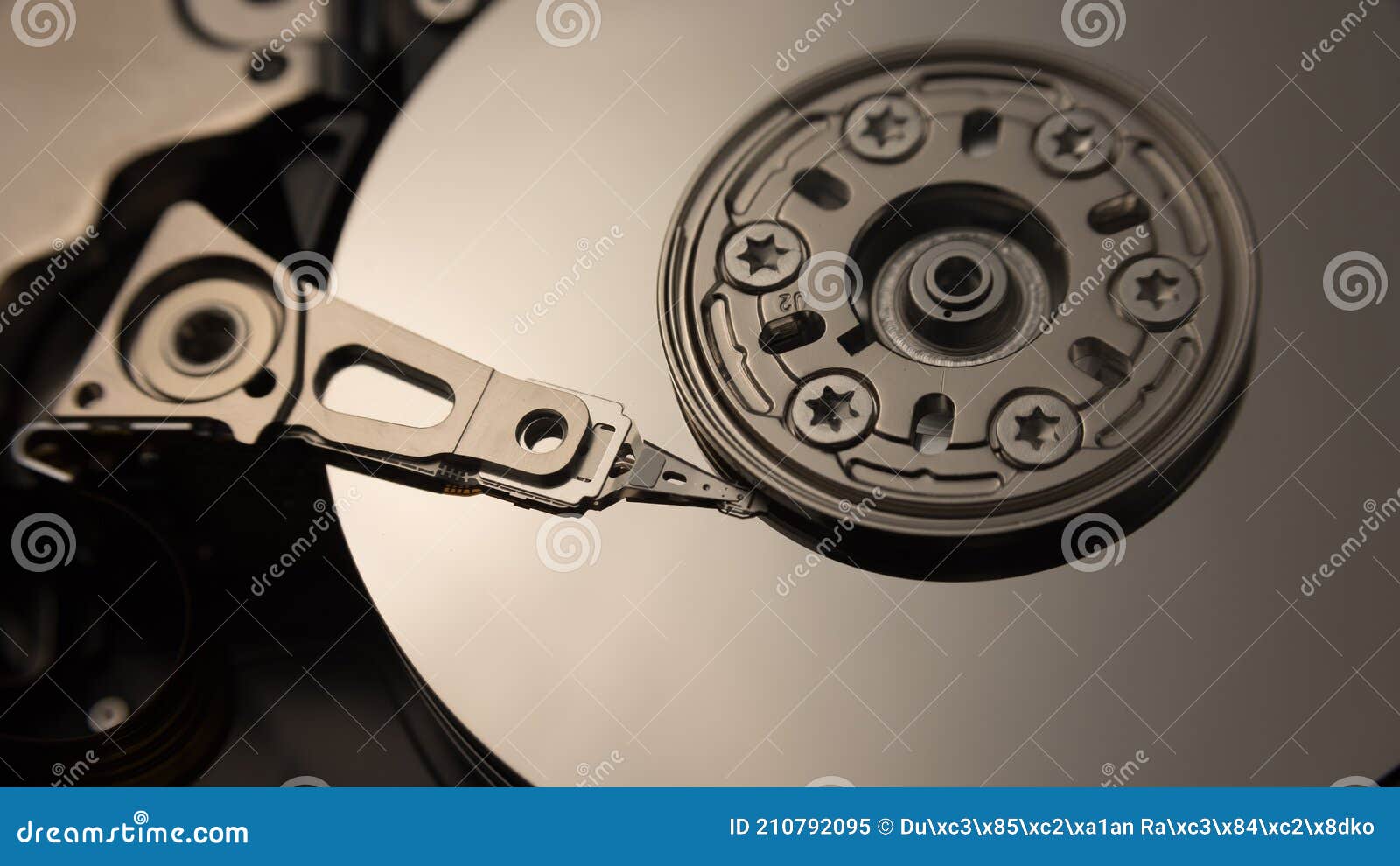 Detailed View of the Inside of a Hard Disk Drive Stock Image - Image of ...