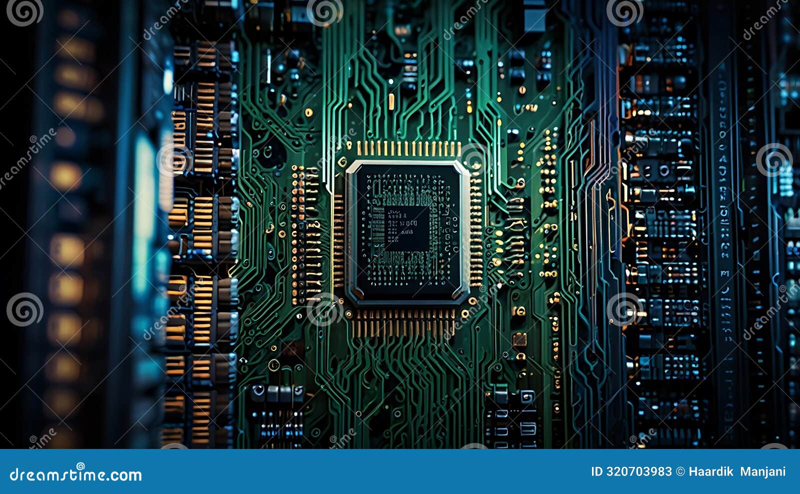 Detailed View of an Integrated Circuit on a Modern Motherboard Stock ...