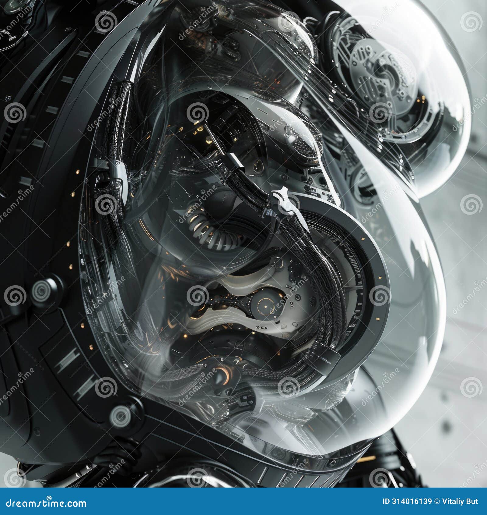 Close Up View of a Motorcycle Engine. Generative AI. Stock Image ...