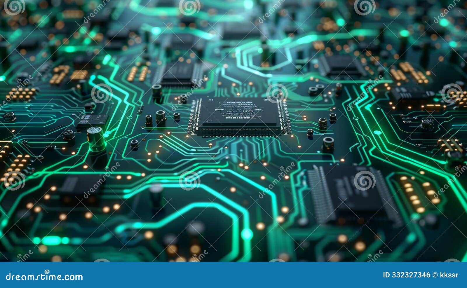Microchips On A Complex Circuit Board Royalty-Free Stock Photo ...