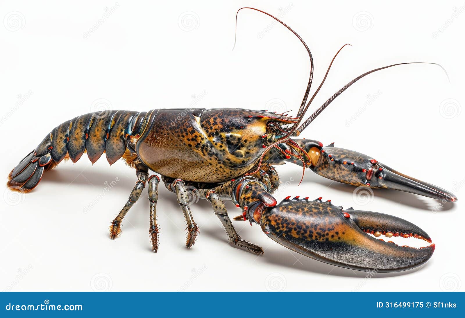 Detailed View of a Lobster with Striking Claws and Antennae, Isolated ...