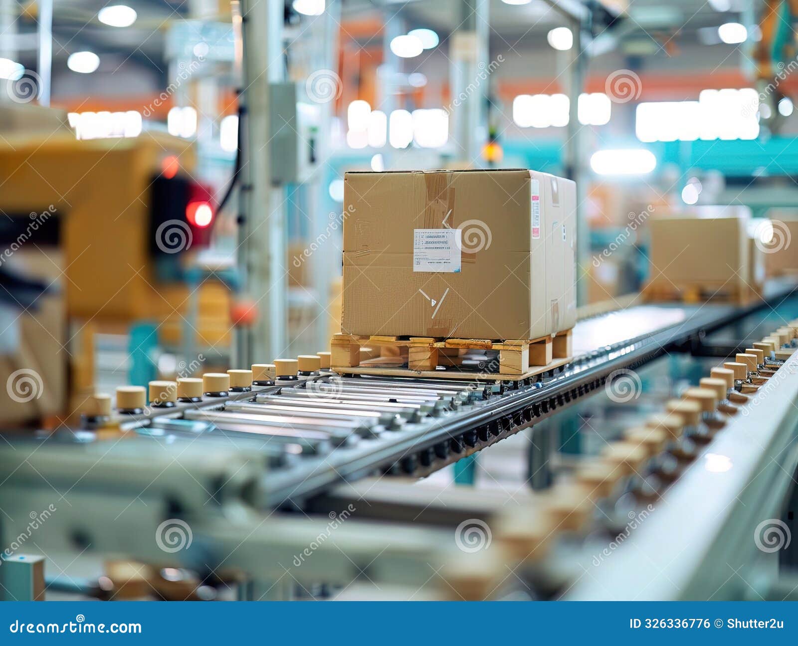 A Detailed View Of A Machine Automatically Sorting And Packaging ...