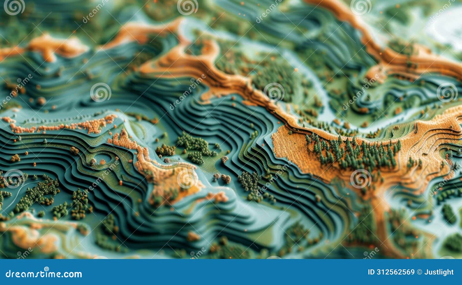 Detailed View of a Map Showcasing the Mountain Range with Peaks ...