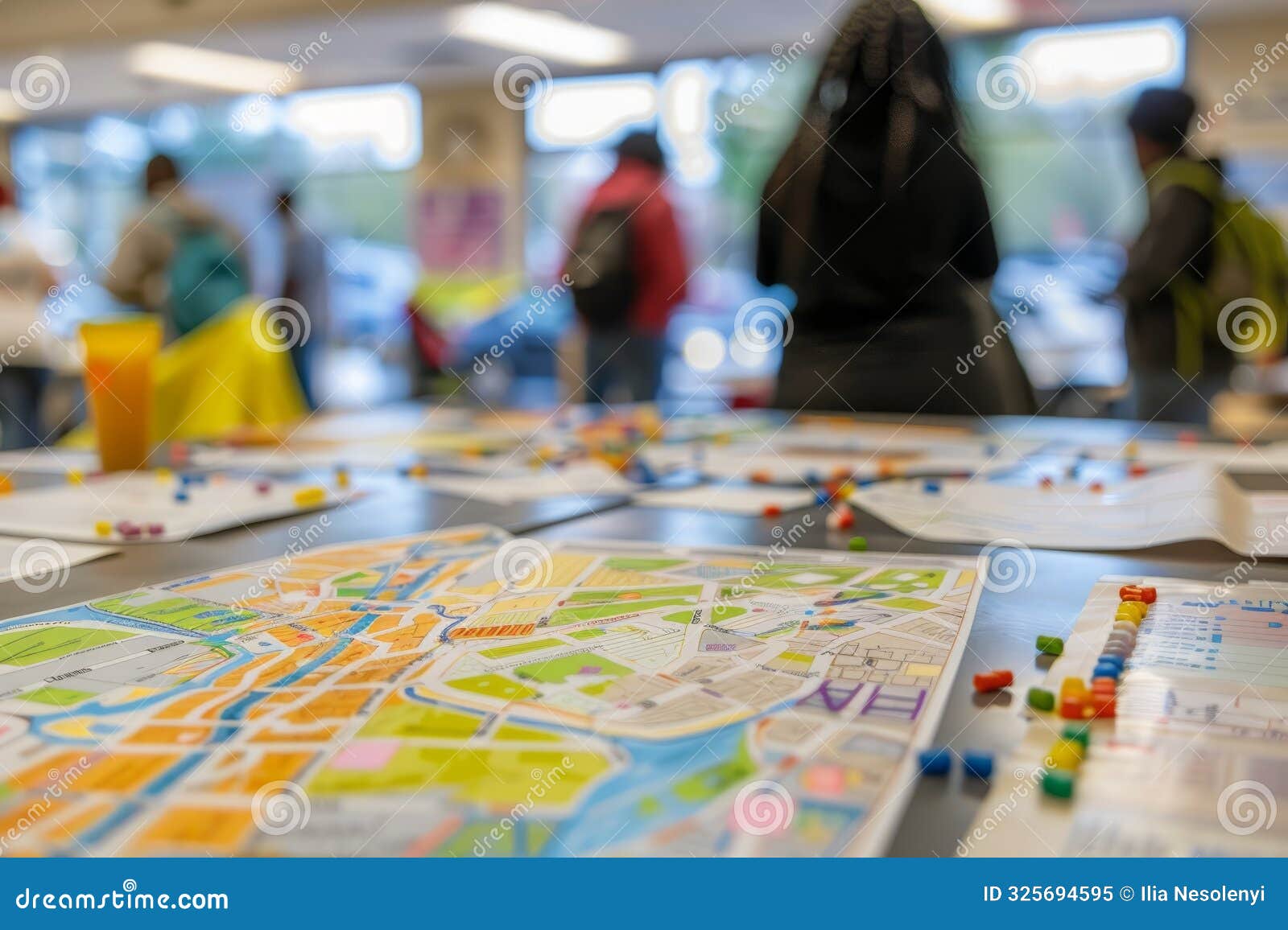 A Detailed View of a Map Spread Out on a Table, Showcasing Geographical ...
