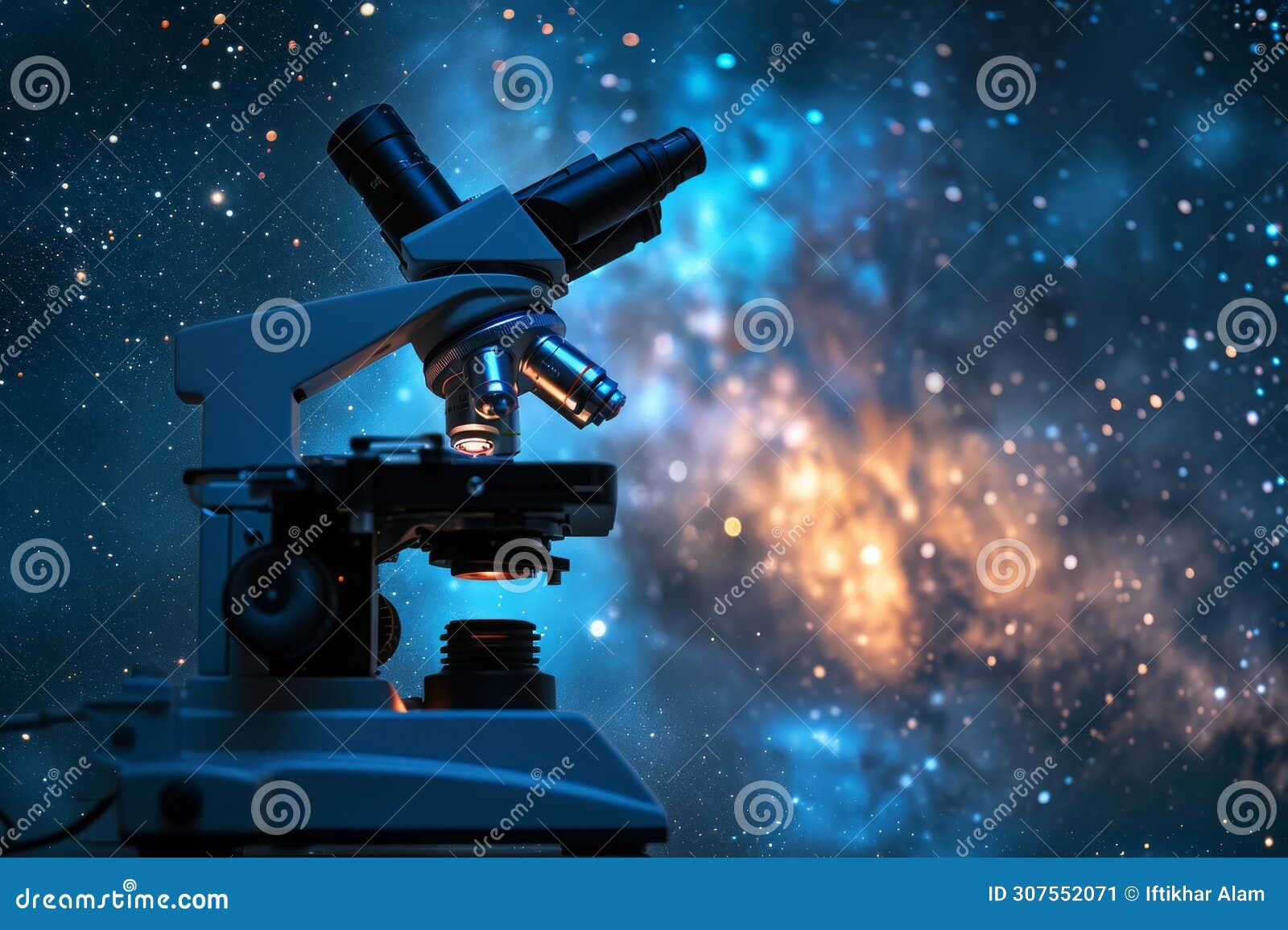 A Detailed View of a Microscope Set Against the Backdrop of a Sky ...