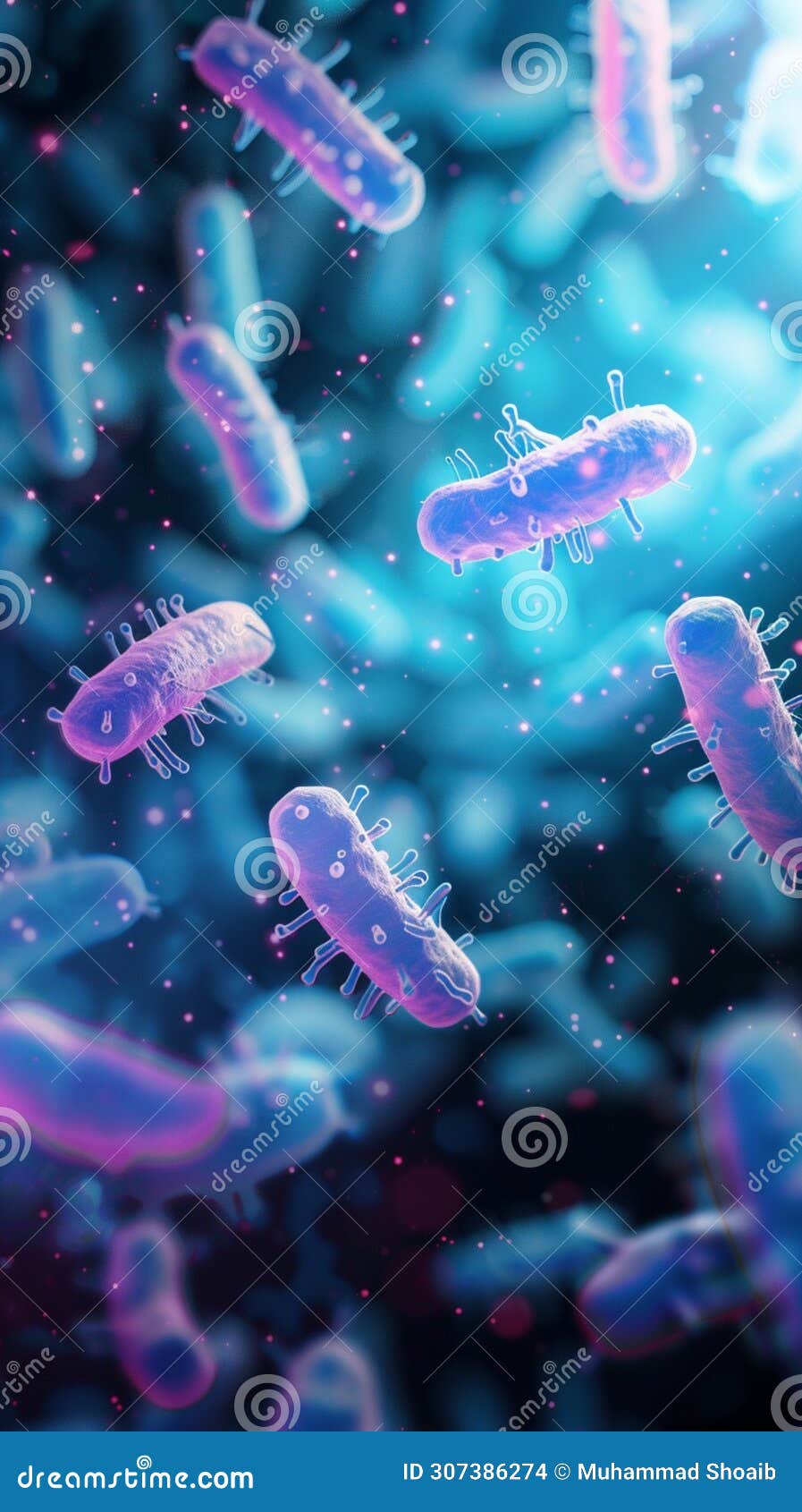 Detailed View of Microscopic Bacteria, Representing Probiotics, on ...