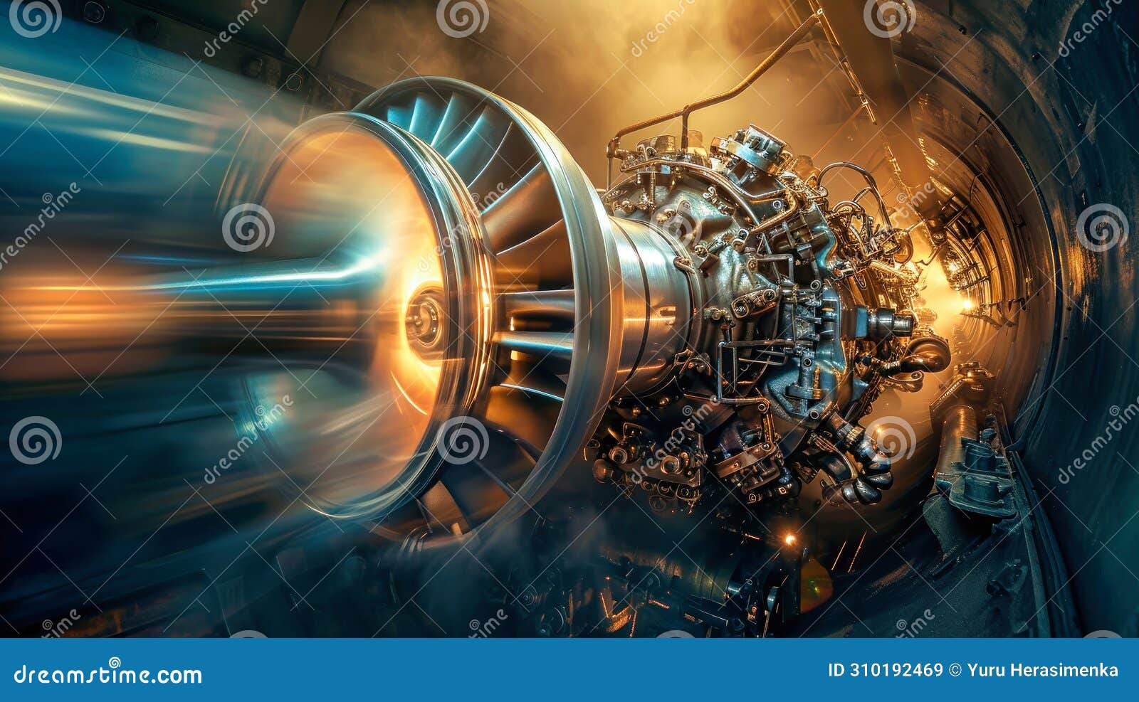 Detailed View of a Modern Jet Engine Installed in an Airplane ...