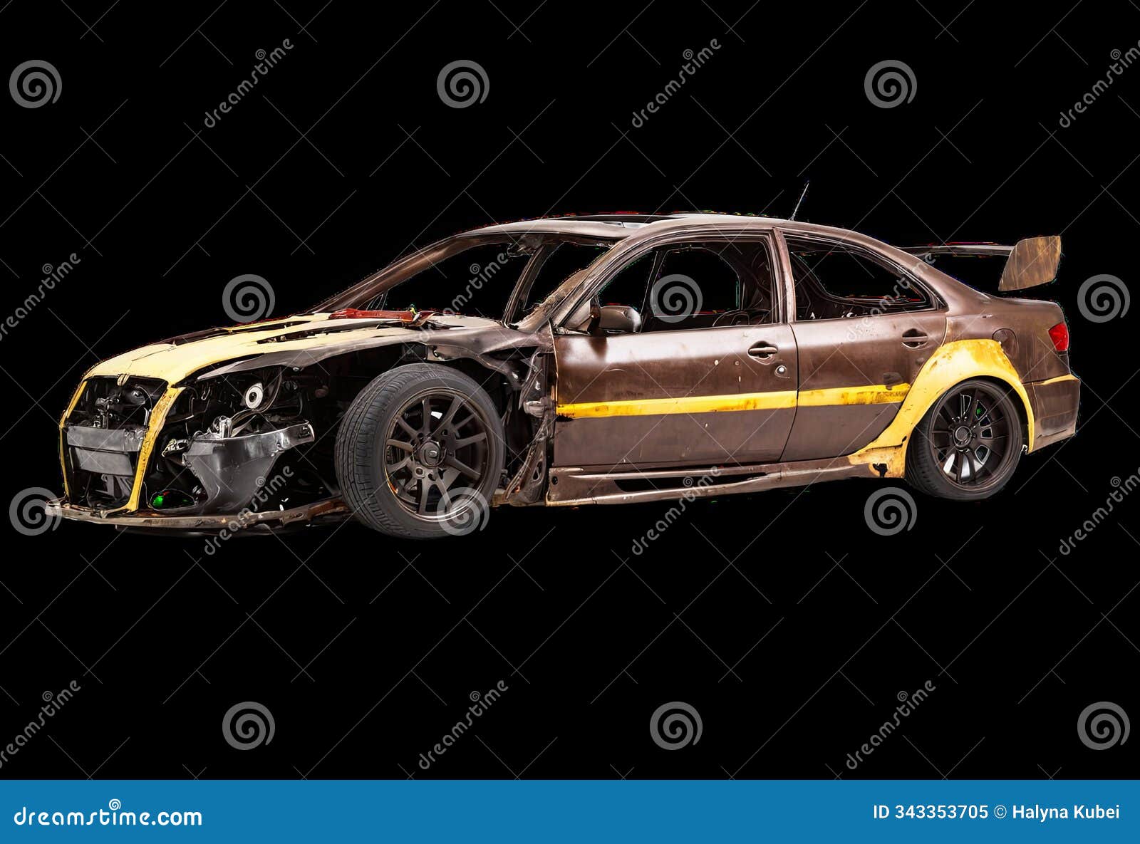 Detailed View of a Modified Racing Car with Stripped Chassis and ...