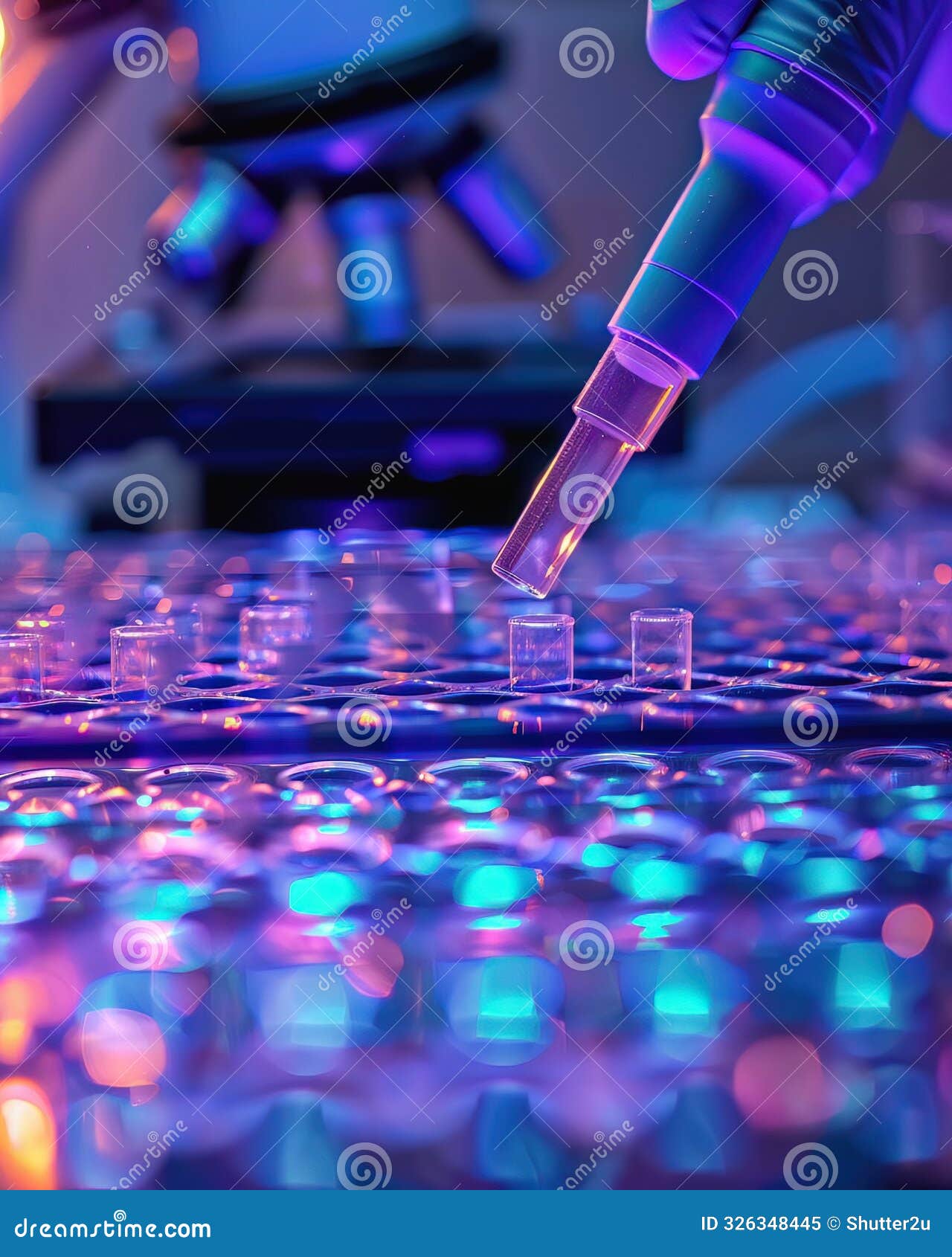 A Detailed View of a Molecular Biologist Manipulating DNA Samples for ...