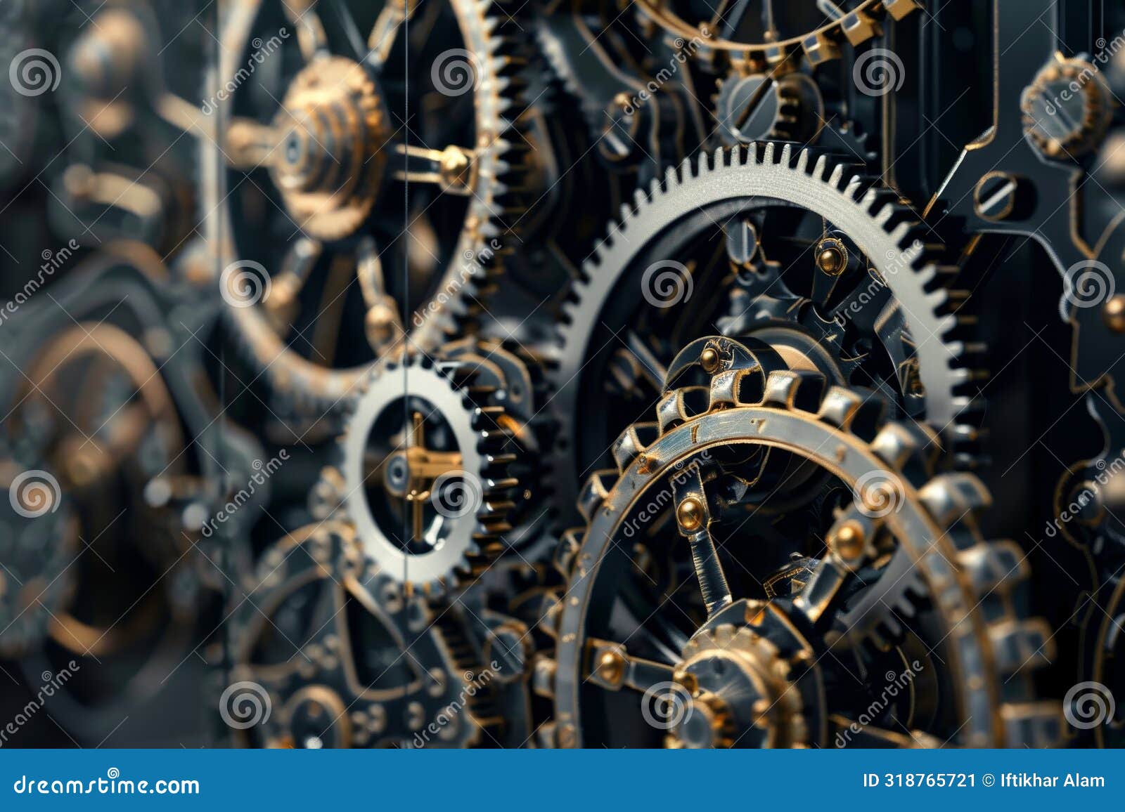 Detailed View of Multiple Gears Interconnected in a Mechanical System ...