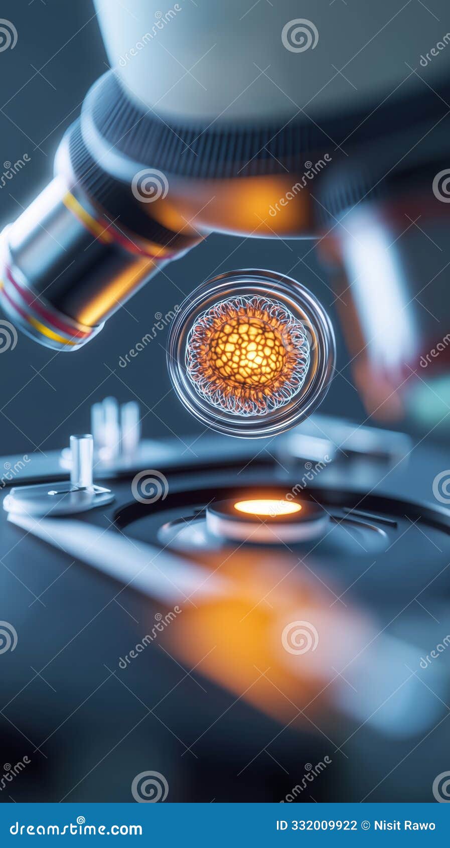 Detailed View of a Parasite Under a Microscope, with Visible Internal ...