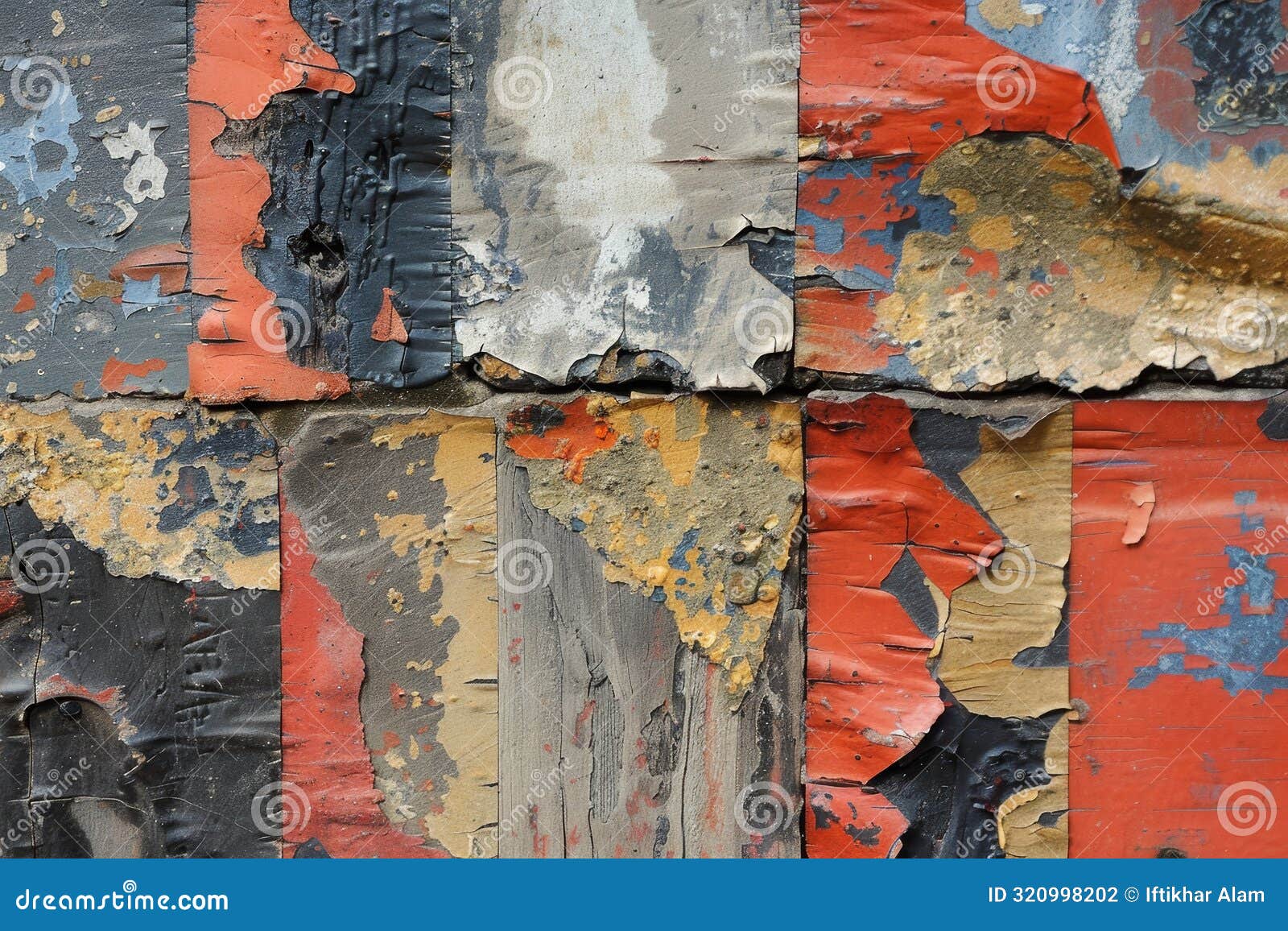 Detailed View of Peeling Paint on a Wall with Patchy Sections Repaired ...