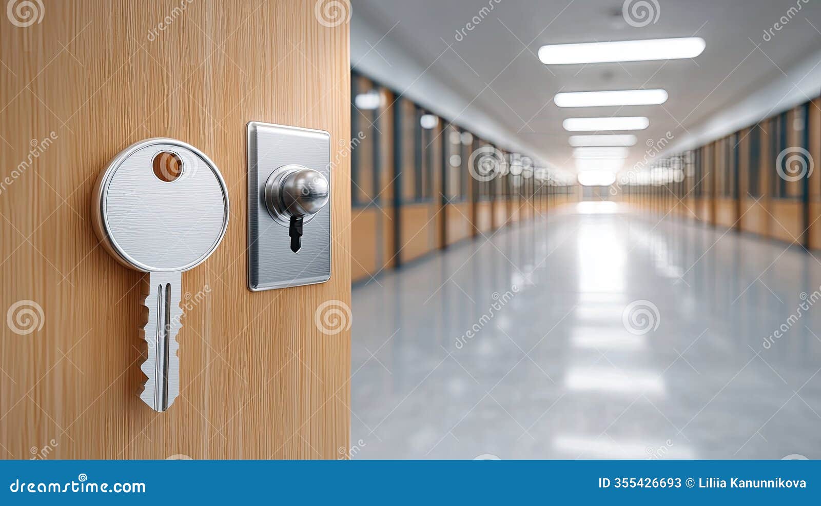 Detailed View of a Prison Cell Door Lock with a Key Inserted ...