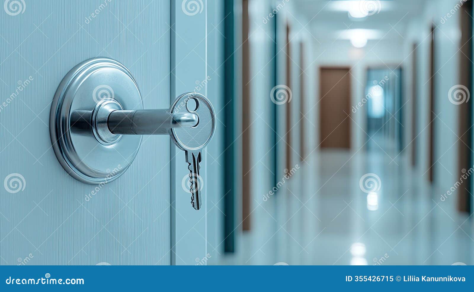 Detailed View of a Prison Cell Door Lock with a Key Inserted ...