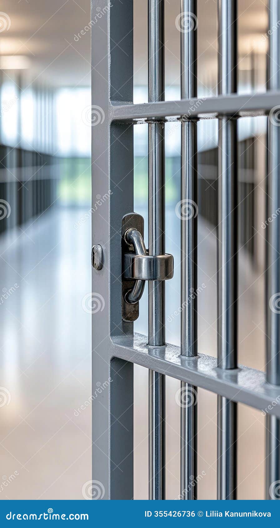 Detailed View of a Prison Cell Door Lock with a Key Inserted, Emphasizing Security and ...