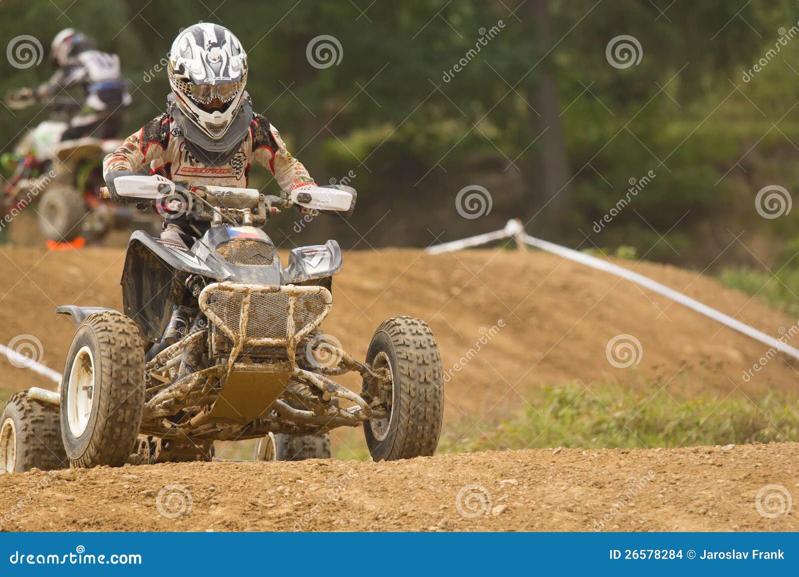Detailed View of the Quad Rider on the Track Editorial Stock Image ...