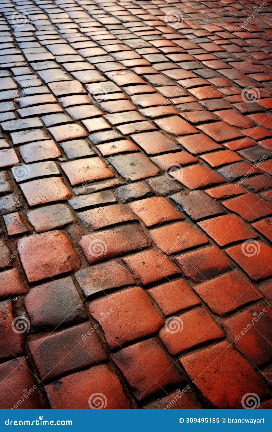 Close-Up of a Red Brick Road Stock Illustration - Illustration of ...