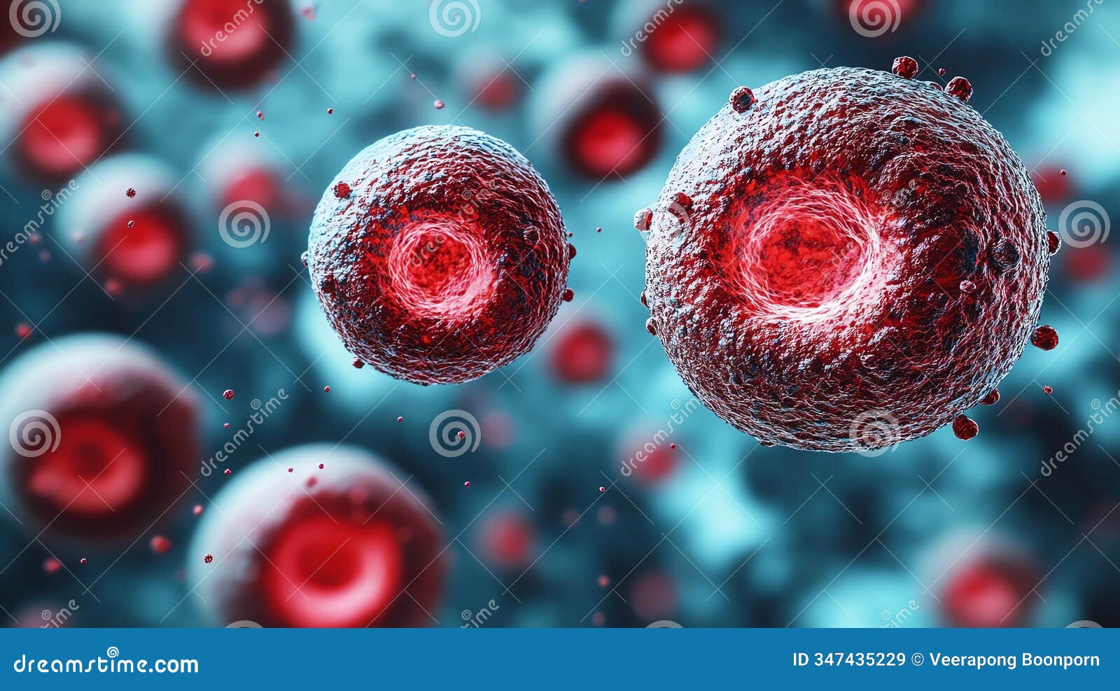 Detailed View of Red Cells in a Microscopic Environment, Showcasing ...