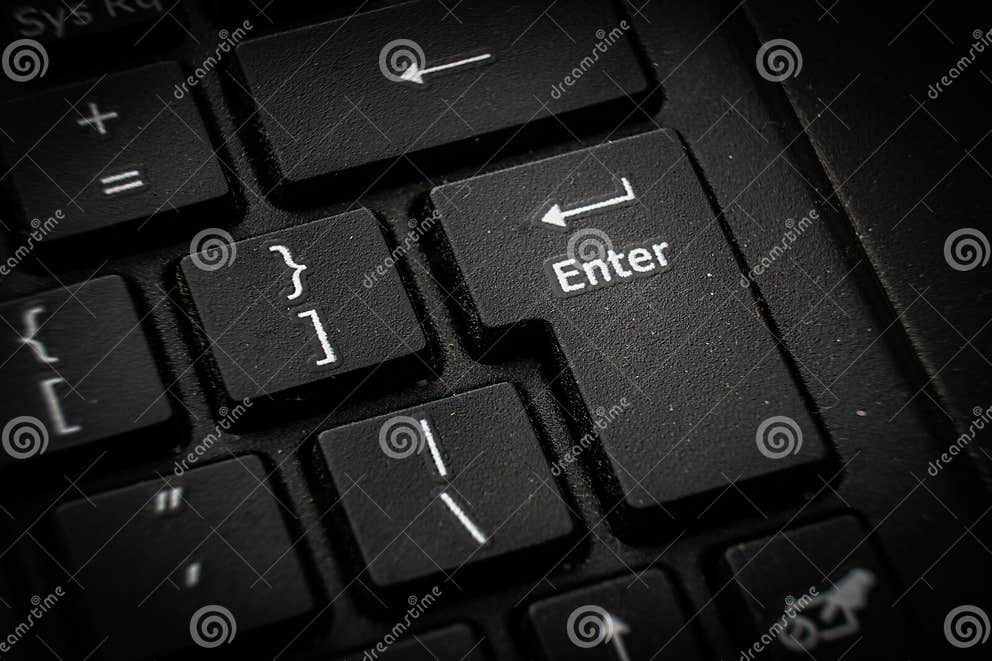 Detailed View of Red Enter Button on Keyboard Stock Image - Image of ...