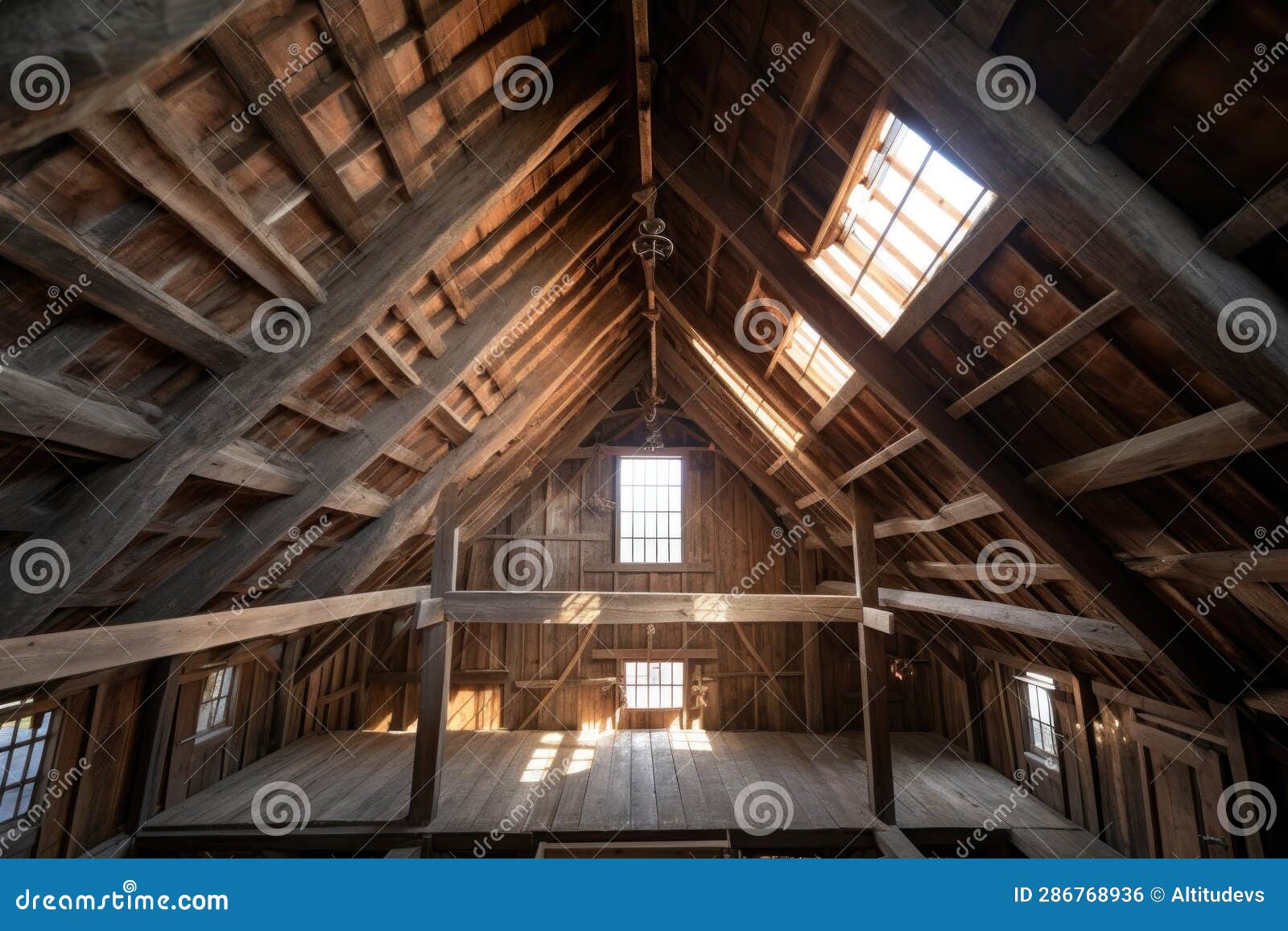 Detailed View of Restored Barn Roof and Structure Stock Photo - Image ...