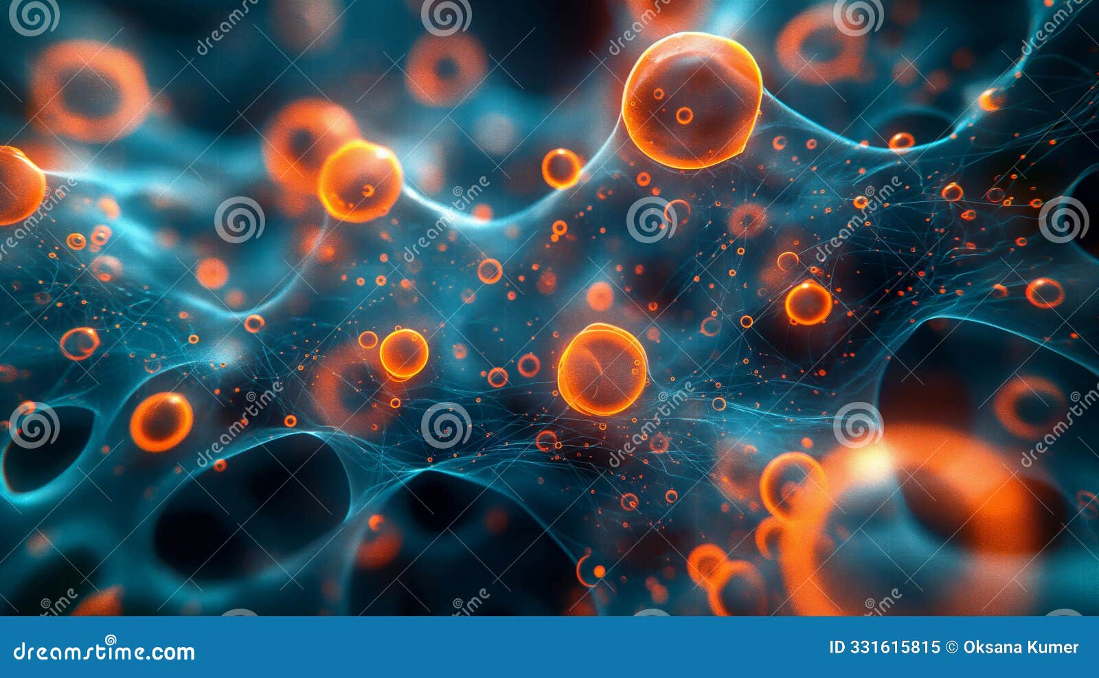 Detailed View of Sci-Fi Network of Interconnected Nodes and Glowing ...