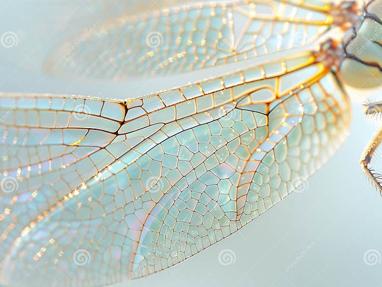 Detailed View of a Shimmering Dragonfly Wing. Stock Photo - Image of ...