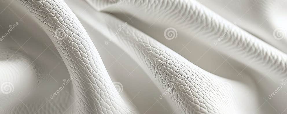 A Detailed View of Smooth, White Leather with a Subtle, Fine Grain ...