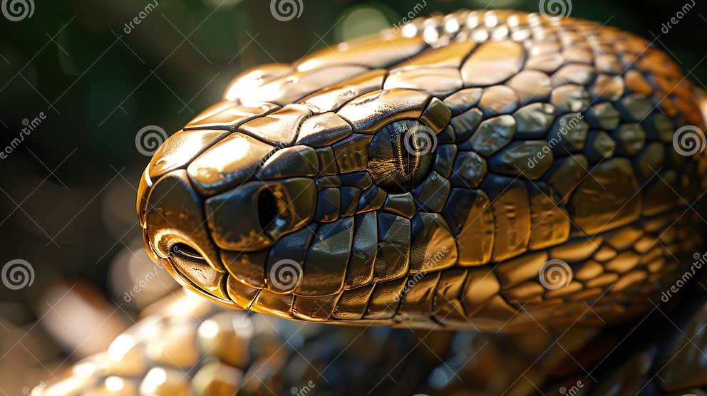 Detailed View of a Snake Statue, Suitable for Educational Materials ...
