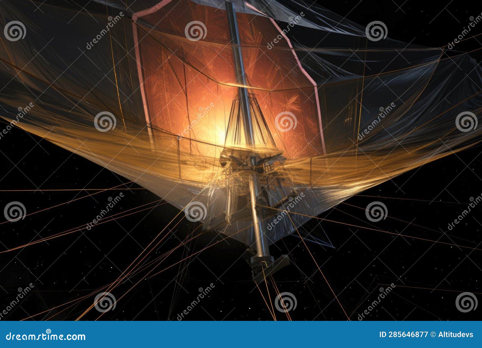 Detailed View of Solar Sail Deployment Mechanism Stock Image - Image of ...