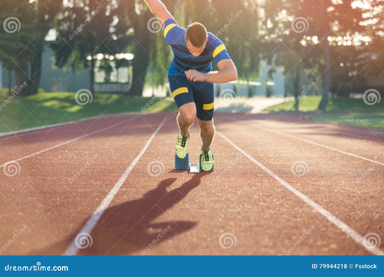 Detailed View of a Sprinter Getting Ready To Start. Selective Focus ...