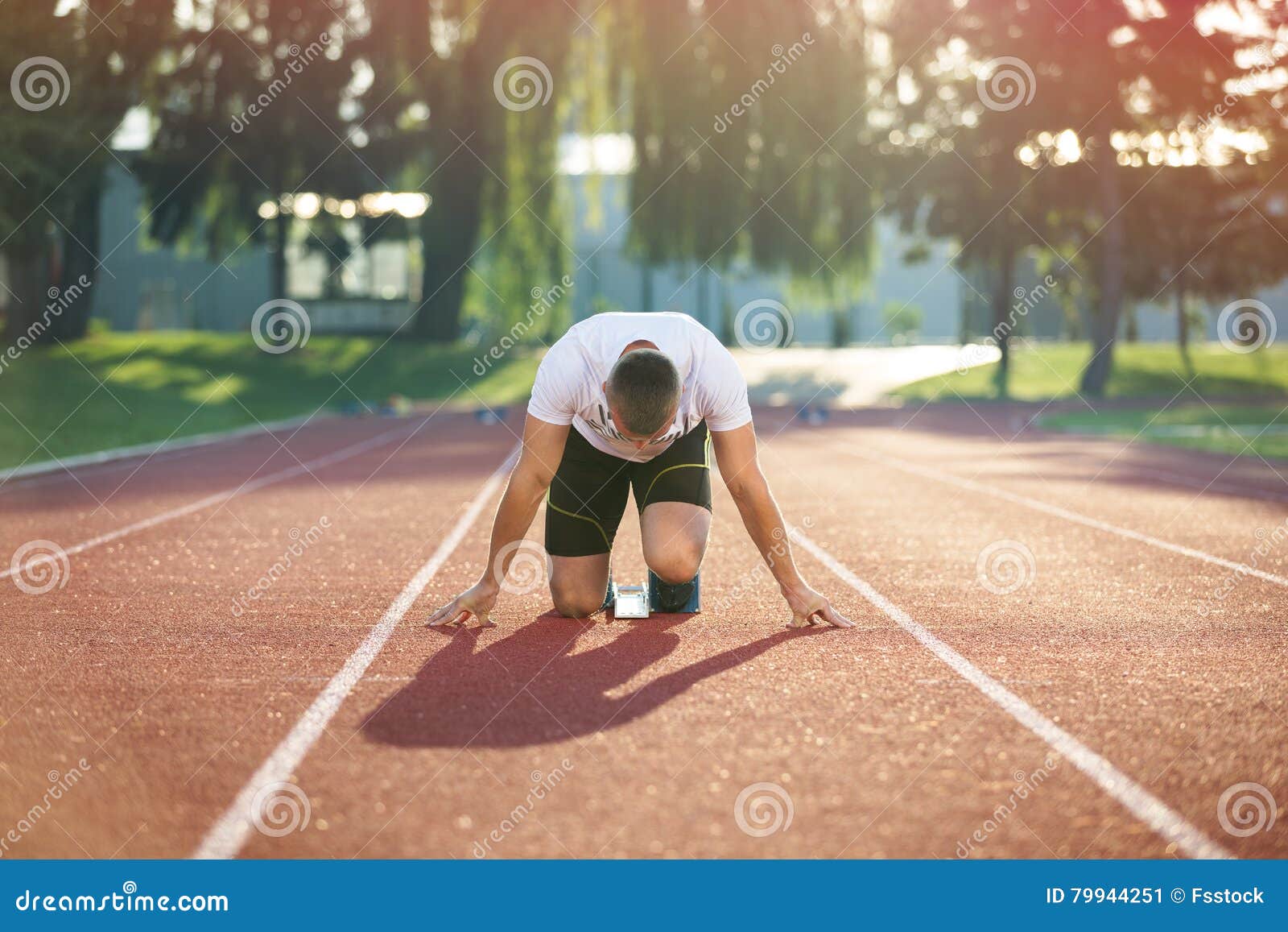 Detailed View of a Sprinter Getting Ready To Start. Selective Focus ...
