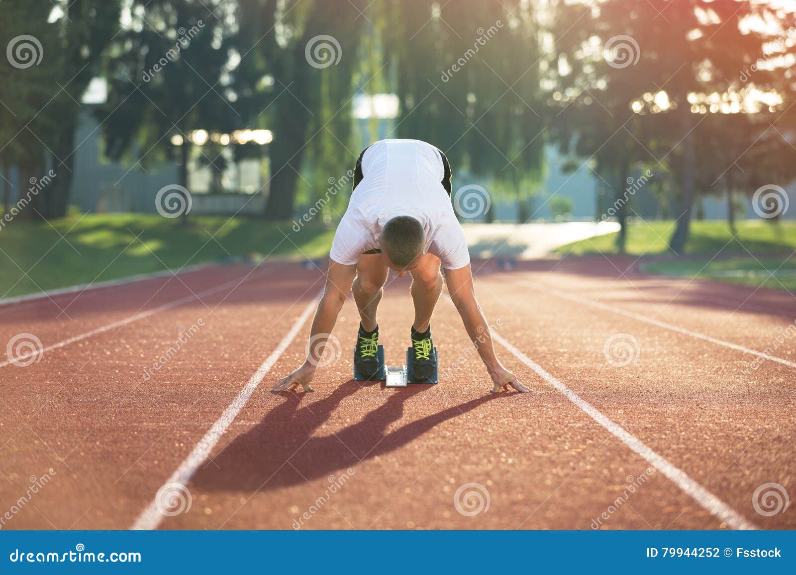 Detailed View of a Sprinter Getting Ready To Start. Selective Focus ...